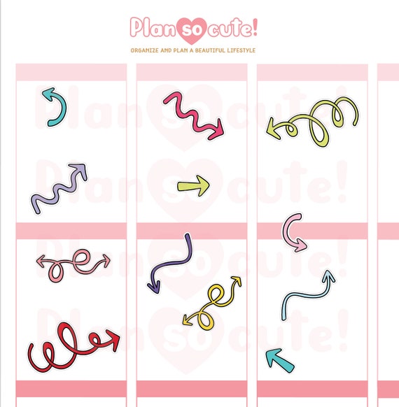 Craft Supplies & Tools Bullet Journal Stickers Doodle Arrows Stickers ...