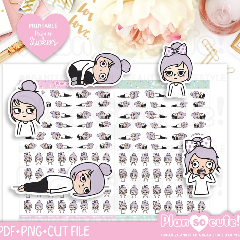 Cute Girl Stickers - Etsy