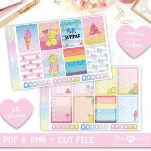 Hello Summer Printable Weekly Kit, Printable Planner Stickers, Cricut ...