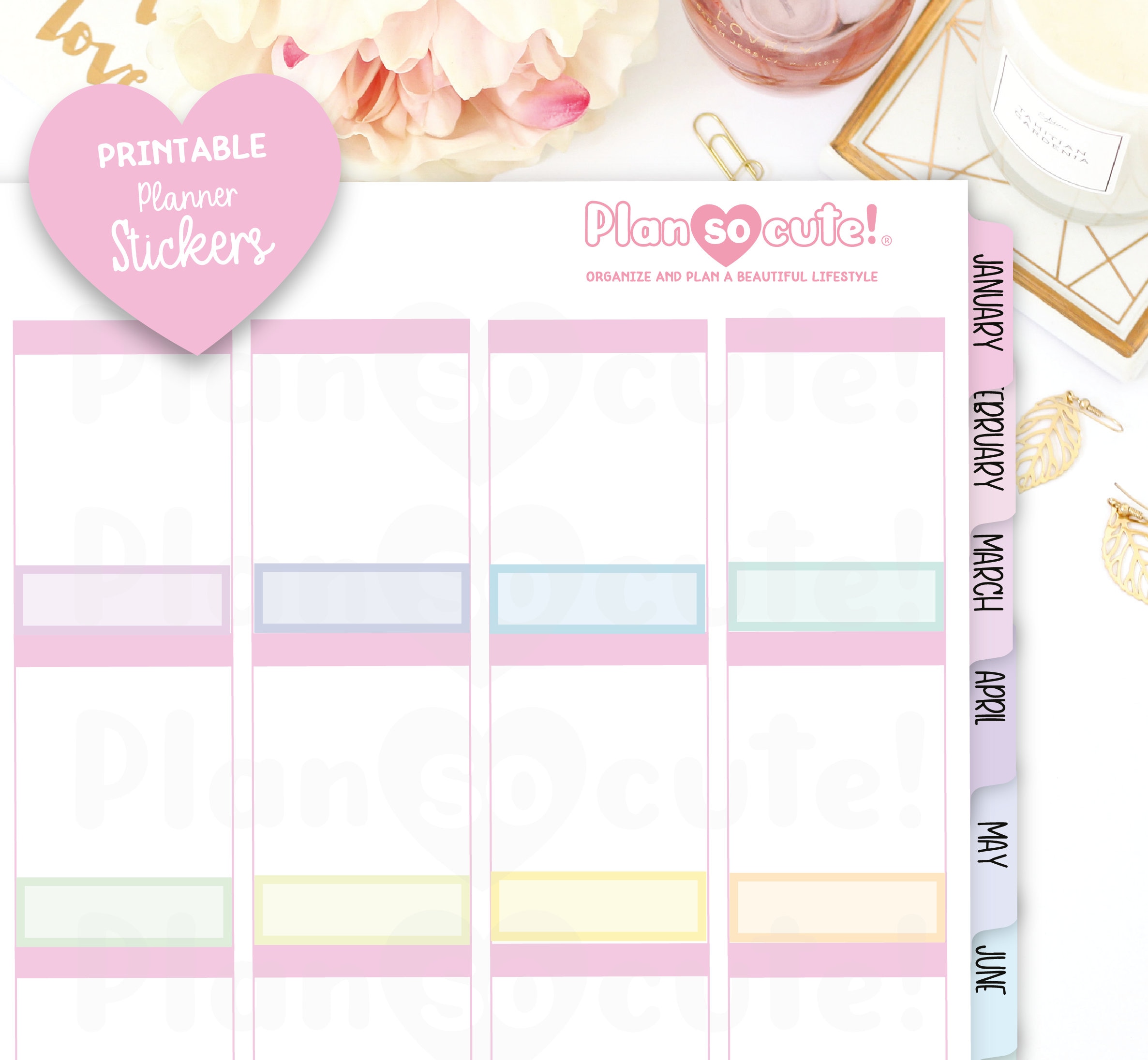 PRINTABLE Quarter Box, Rainbow, Pastel and Neutral Colors. Printable ...