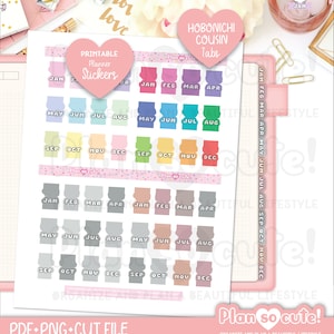 Planner Tabs Stickers, Monthly Tabs Stickers, Printable Planner ...
