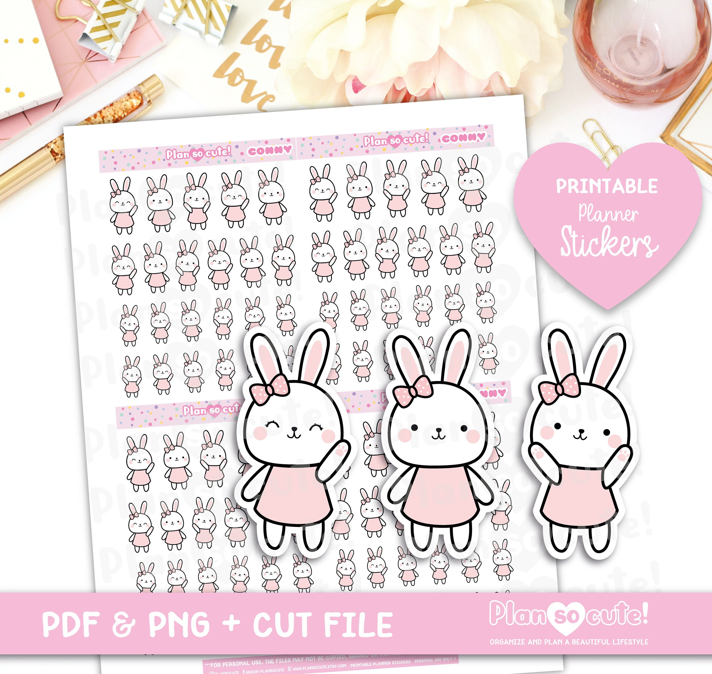 Hello Conny, Printable Planner Stickers - Etsy