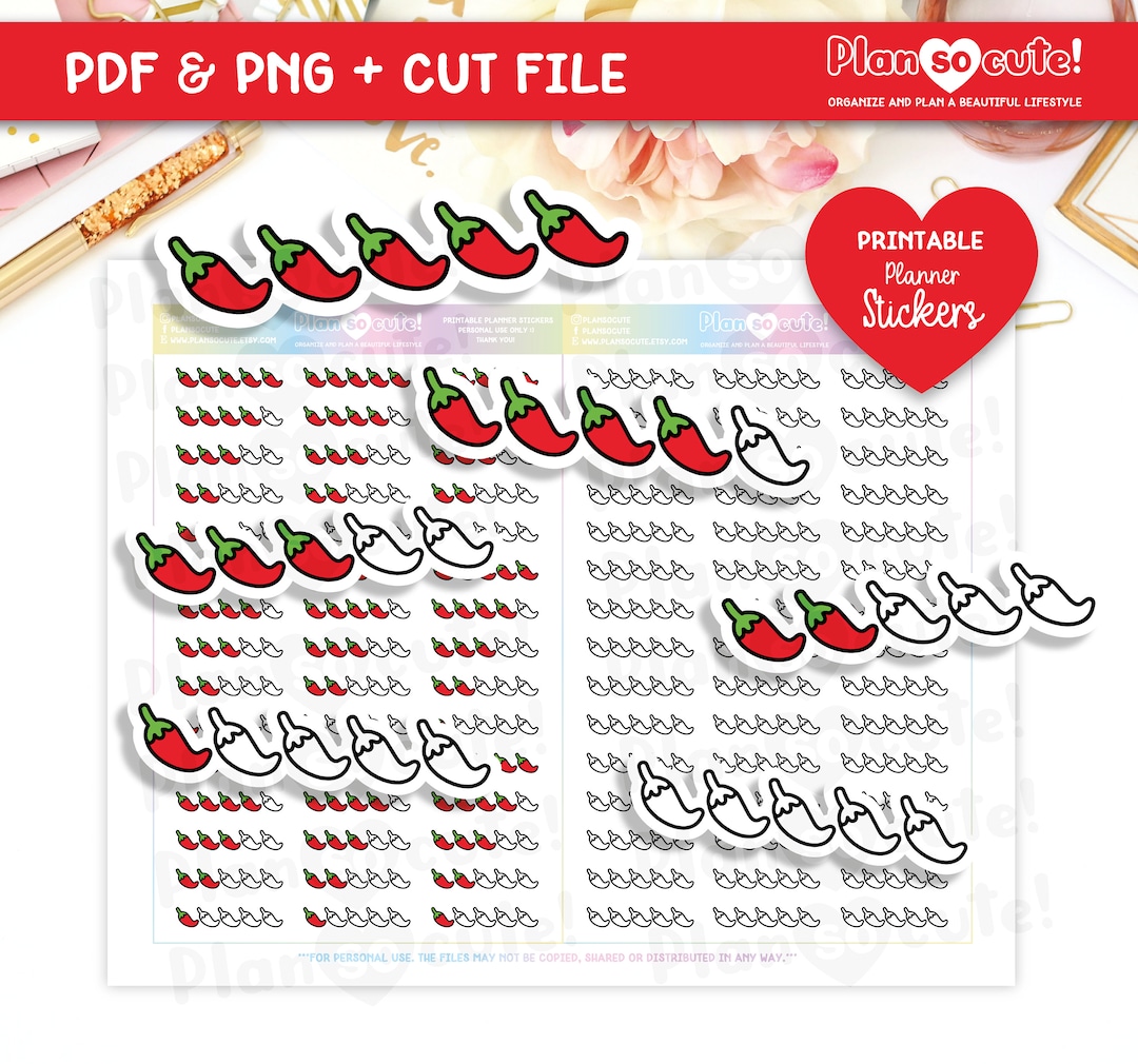 Spice Rating Printable Planner Stickers - Etsy