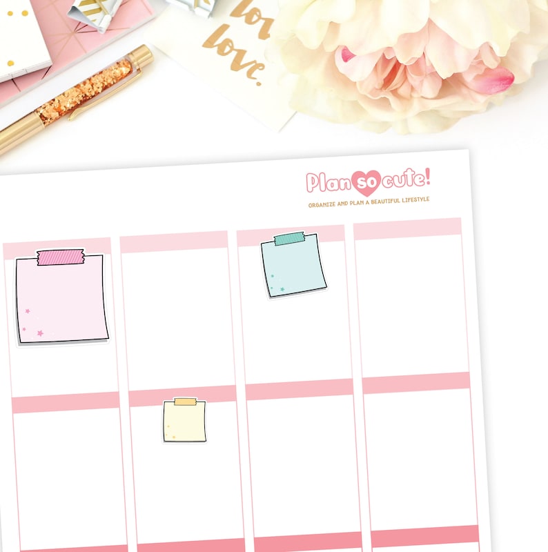 Doodle Stickie Notes, Printable Planner Stickers, Doodle Stickers ...