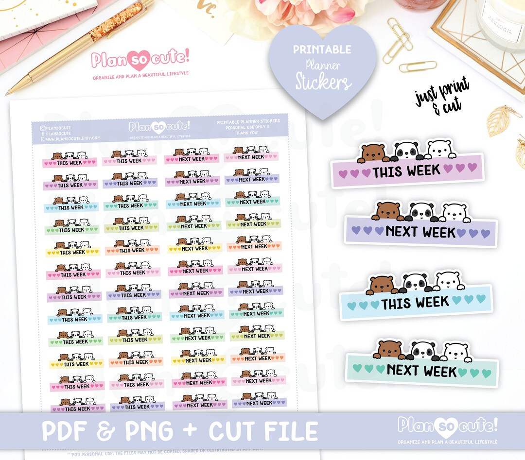 This Week, Next Week, Headers, Peeking Bears, Printable Planner ...