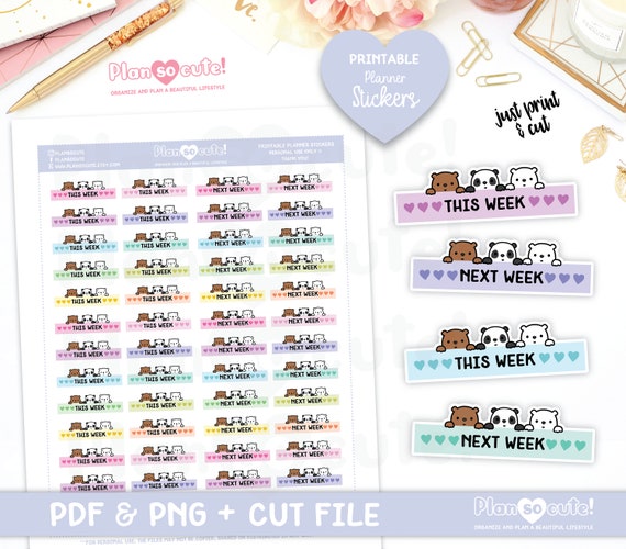 This Week Next Week Headers Peeking Bears Printable | Etsy