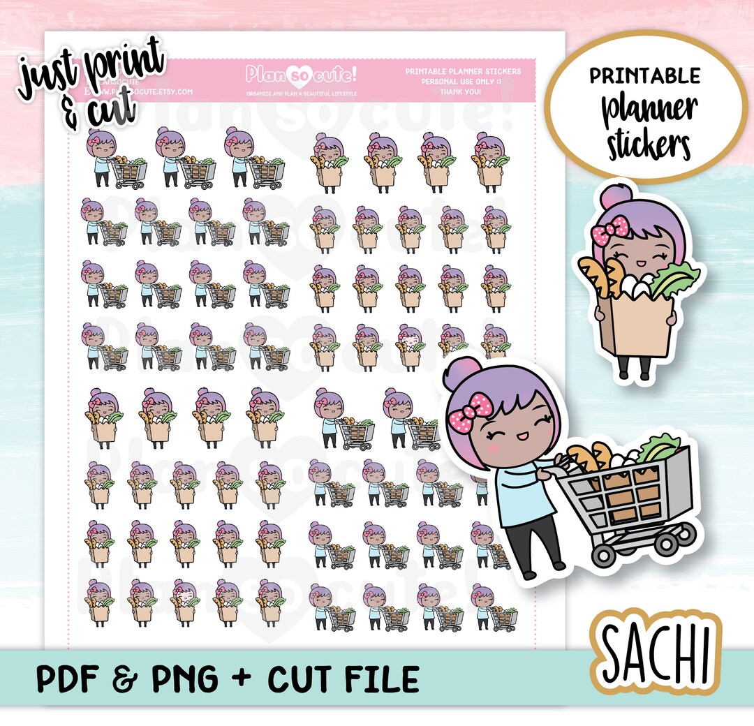Grocery Printable, Printable Planner Stickers, Hobonichi Printable ...