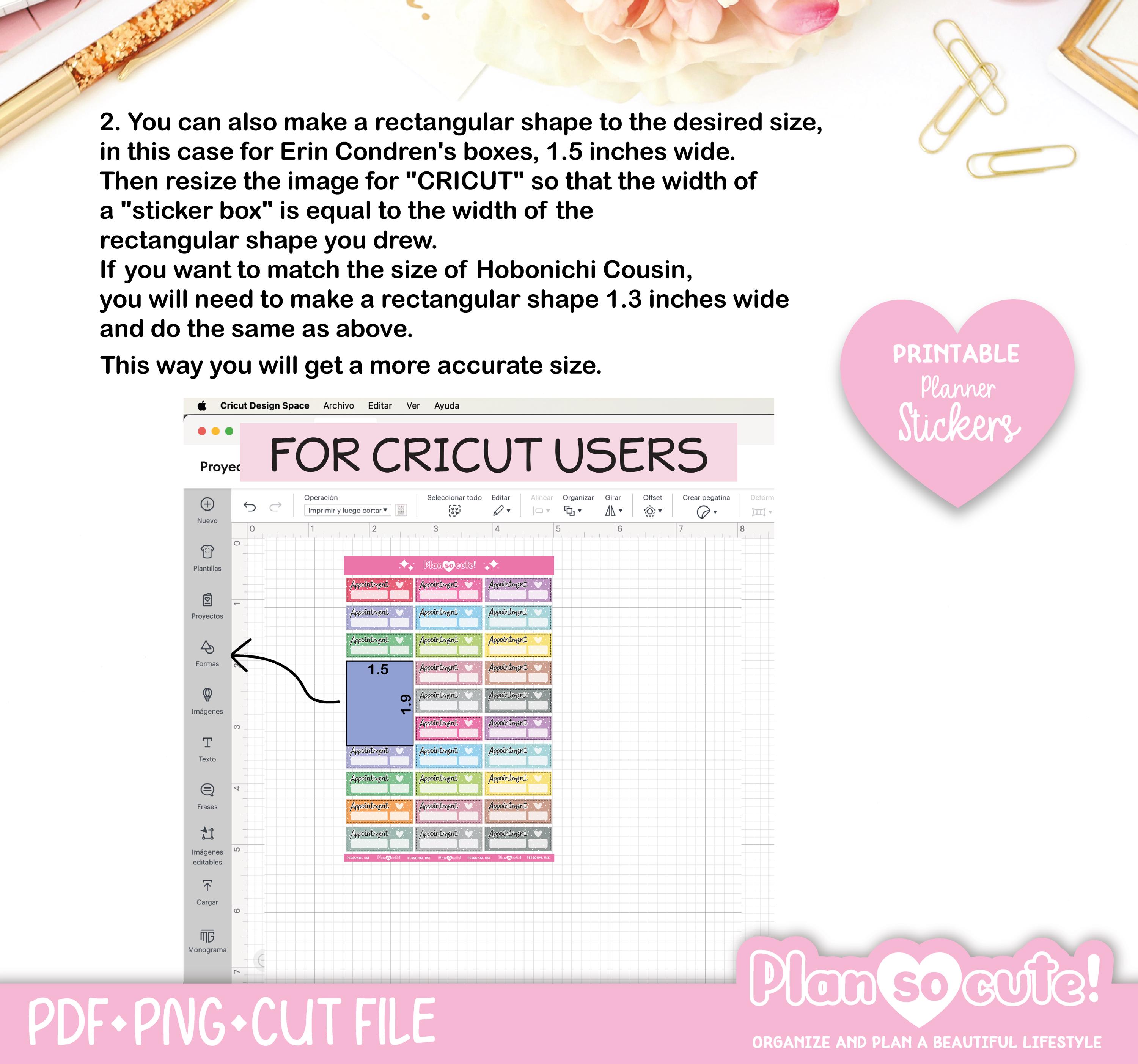Print and Cut Printable Planner Stickers, Cricut and Silhouette Files ...