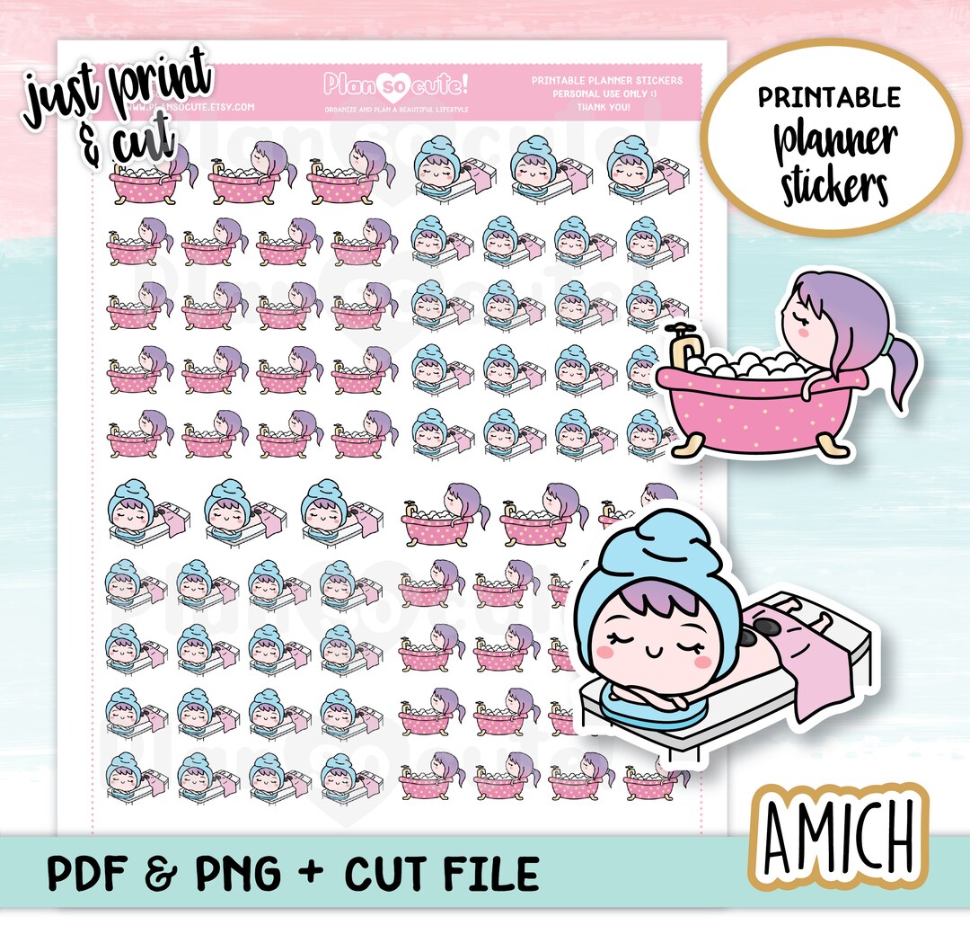 Me Time Printable, Printable Planner Stickers, Hobonichi Printable ...