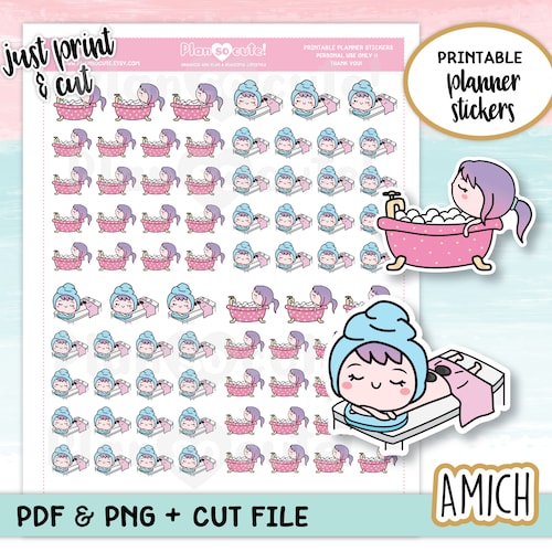 Me Time Printable Printable Planner Stickers Hobonichi - Etsy