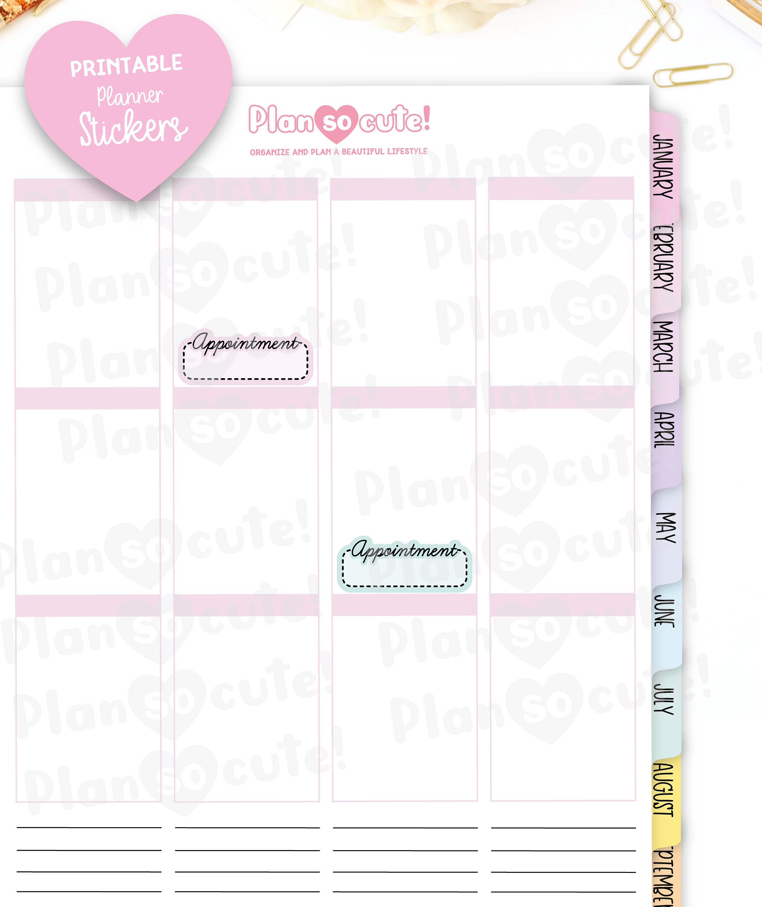 Appointment Printable Planner Stickers Functional Stickers - Etsy