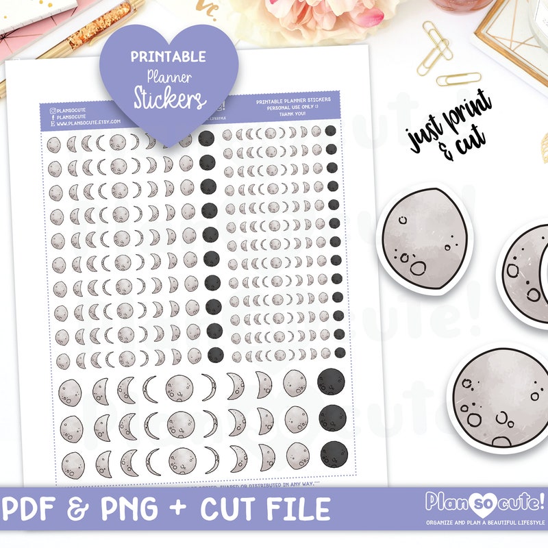 Moon Phase Stickers Cricut - Etsy