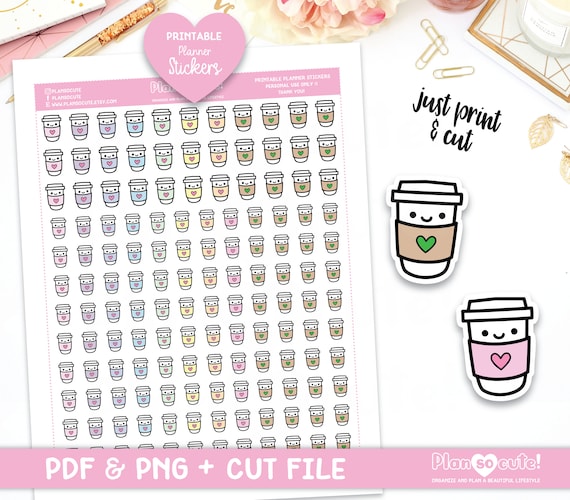 Doodle Coffee Kawaii Coffee to Go Hot Coffee Printable - Etsy