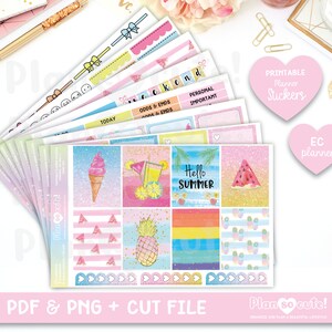 Hello Summer Printable Weekly Kit, Printable Planner Stickers, Cricut ...
