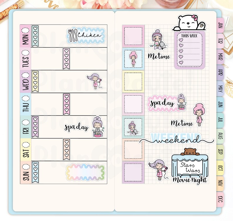 Me time Printable Planner Stickers Spa Day Stickers Cricut | Etsy