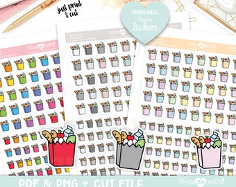 Grocery Shopping Planner Stickers - PRINTABLE - Etsy