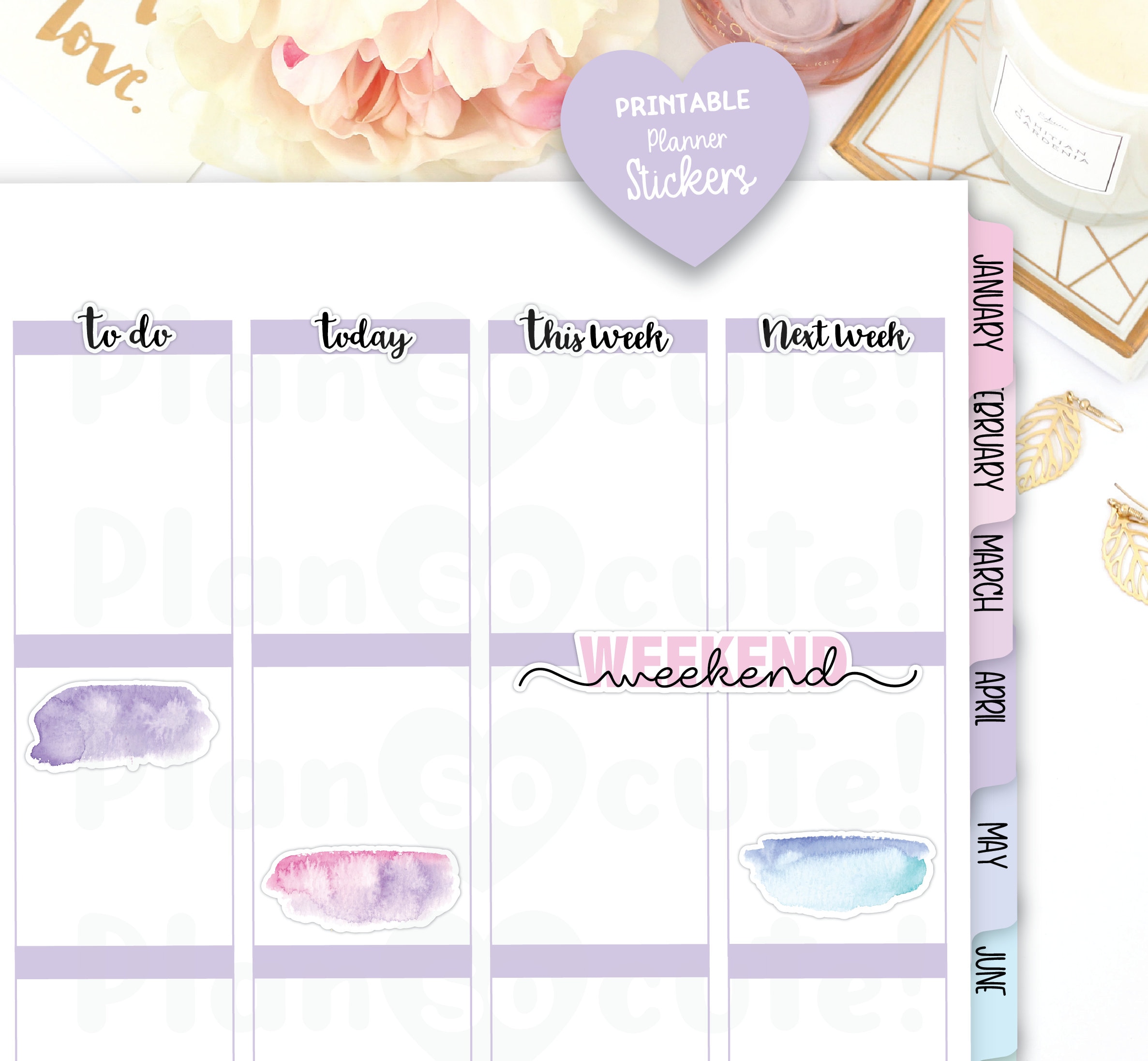 Various Script Words Printable Planner Stickers to Do Today - Etsy