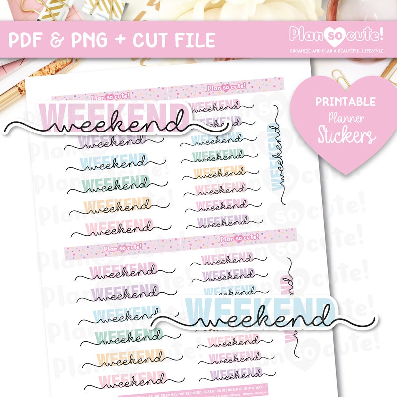 Weekend Planner Banner Stickers - Etsy