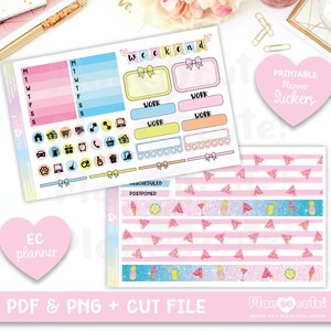 Hello Summer Printable Weekly Kit, Printable Planner Stickers, Cricut ...