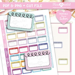 Doodle Stitched Half Box, Rainbow, Pastel and Neutral. Printable ...