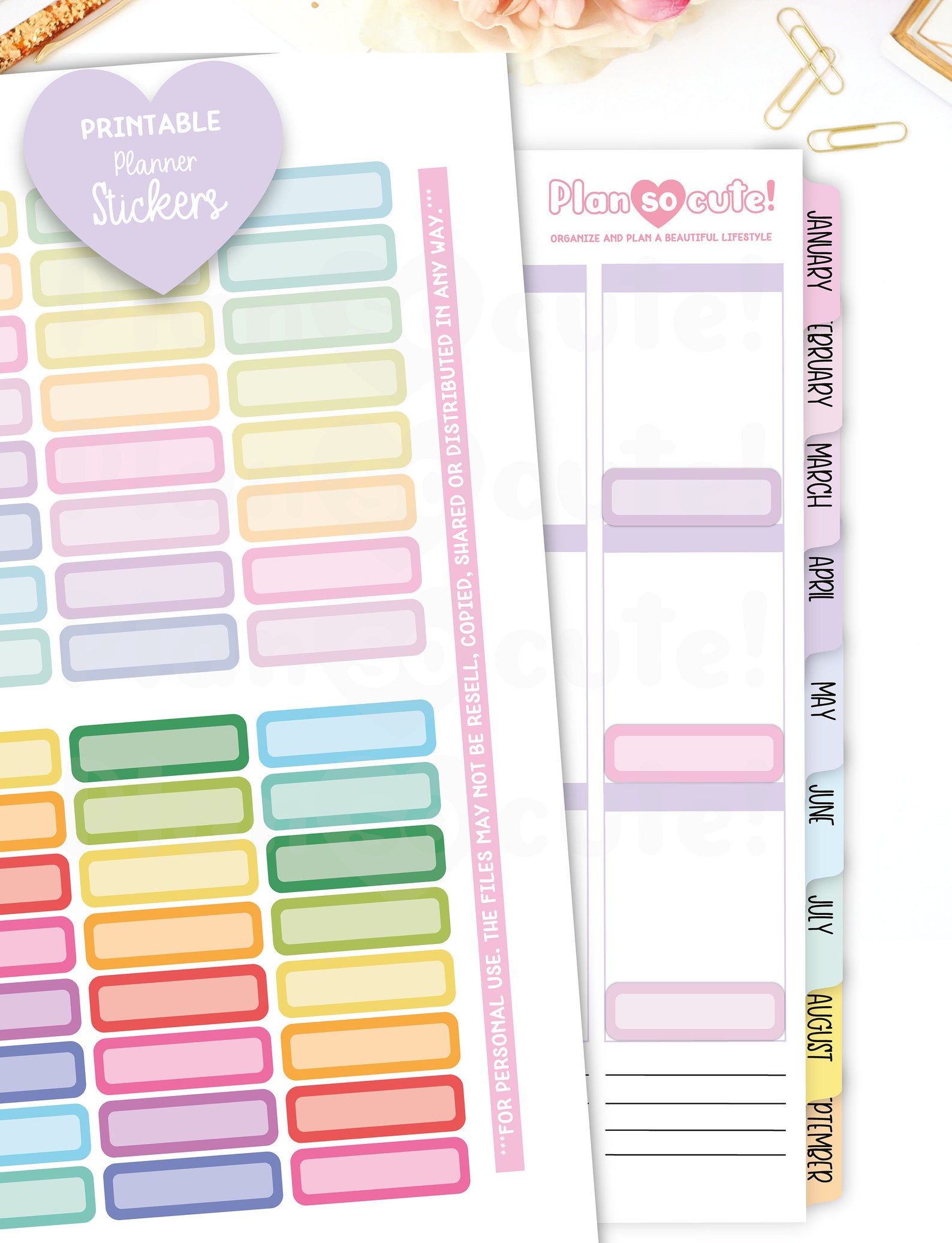 PRINTABLE Quarter Box Rainbow Pastel and Neutral Colors. - Etsy