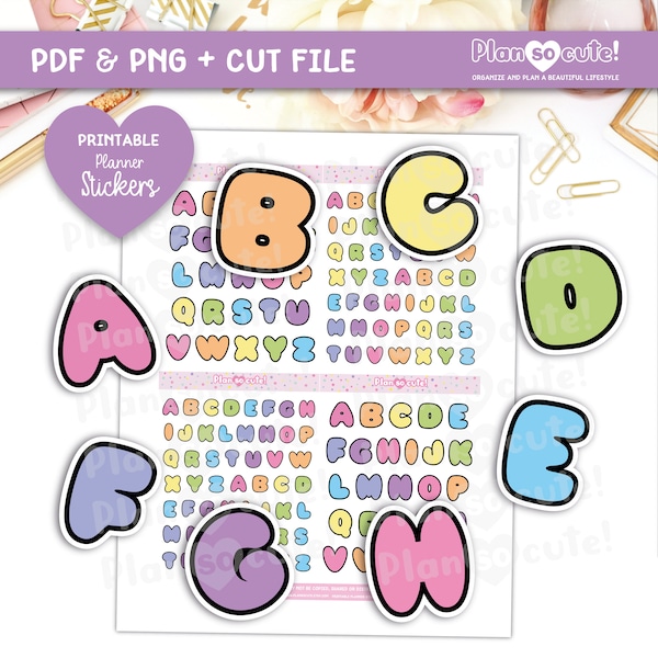 Printable Alphabet Stickers - Etsy