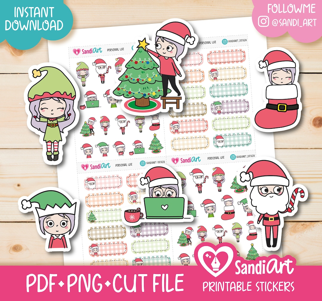 Emily Loves Christmas, Printable Stickers, Planner Stickers, Cricut and ...
