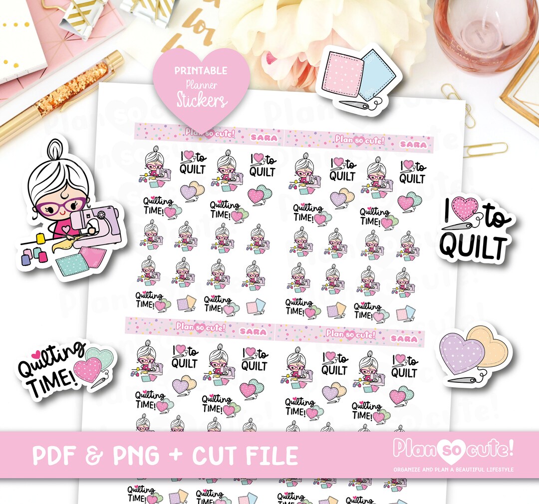Sara Make Quilting, Printable Stickers, Printable Planner Stickers ...