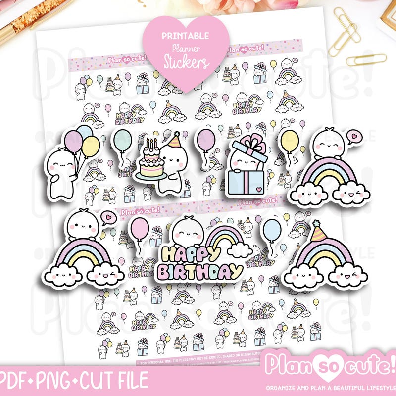 Birthday Sheet Sticker - Etsy