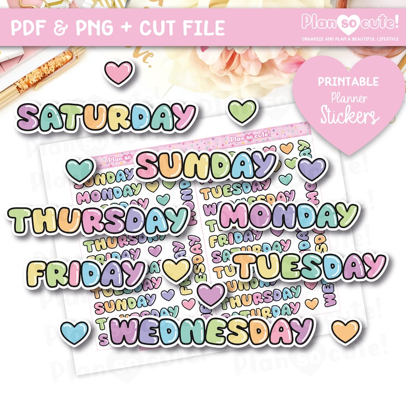 Weekday Planner Labels - Etsy
