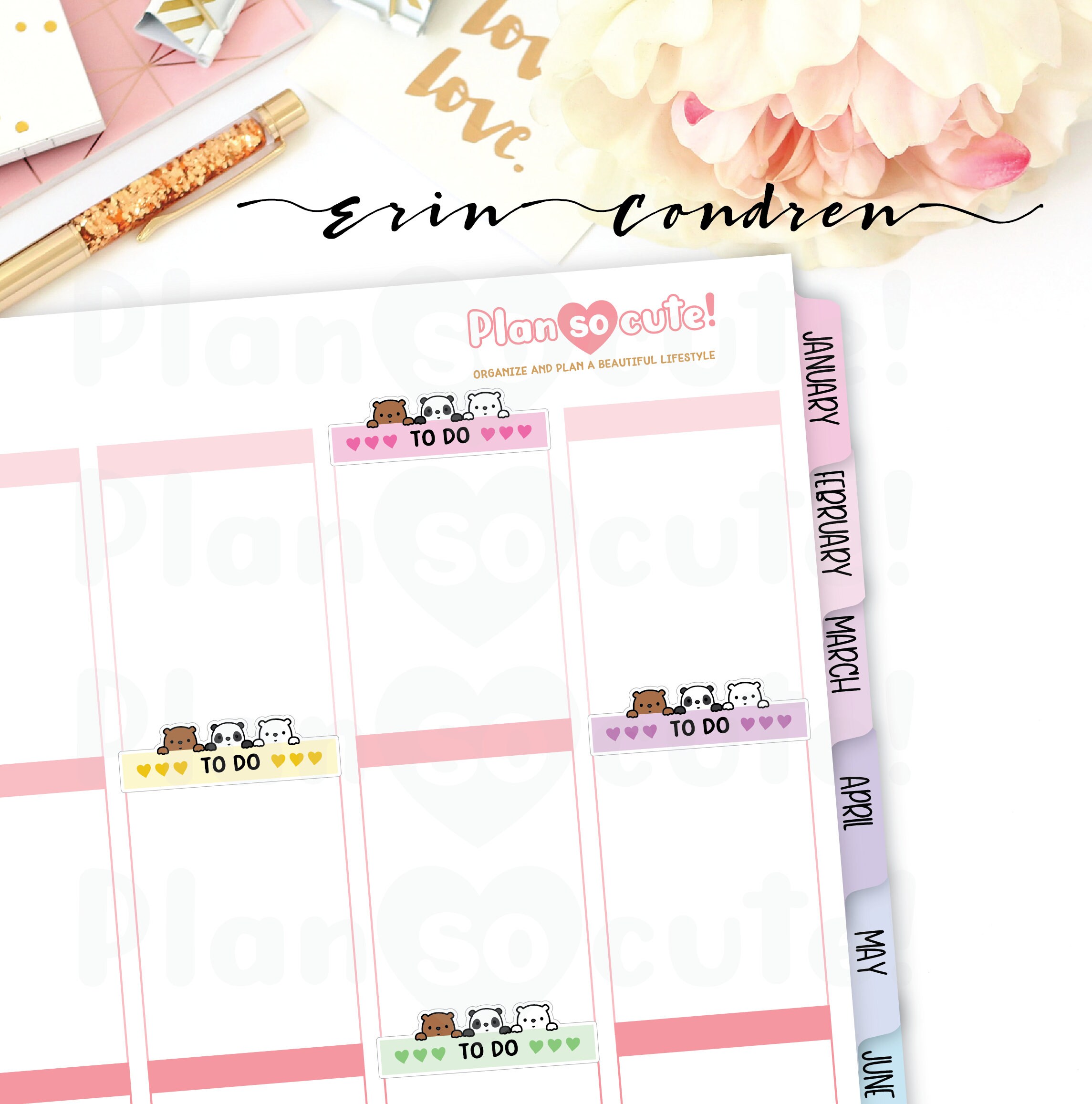 Remember Important Headers Peeking Bears Printable Planner - Etsy