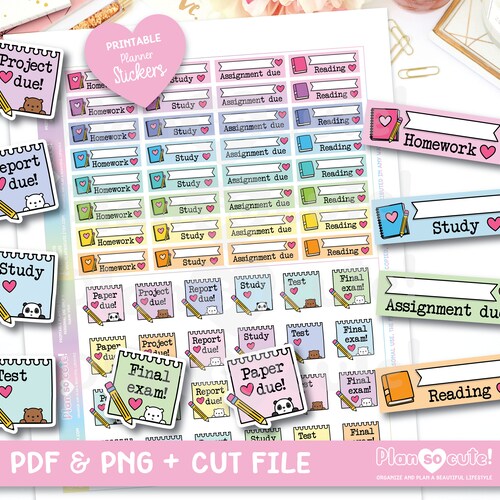 Months Script Printable Planner Stickers Cricut and - Etsy