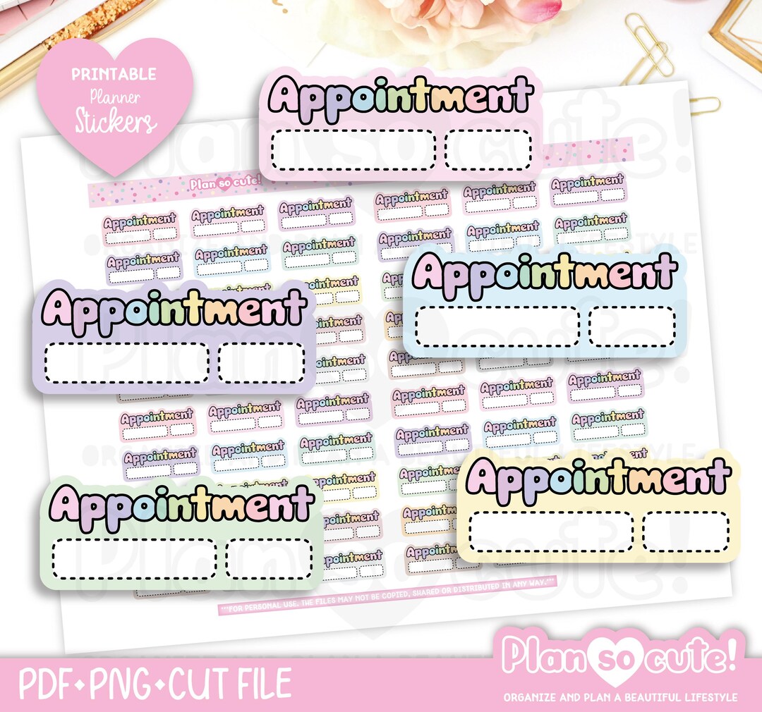 Appointment Stickers, Printable Planner Stickers, Bullet Journal ...