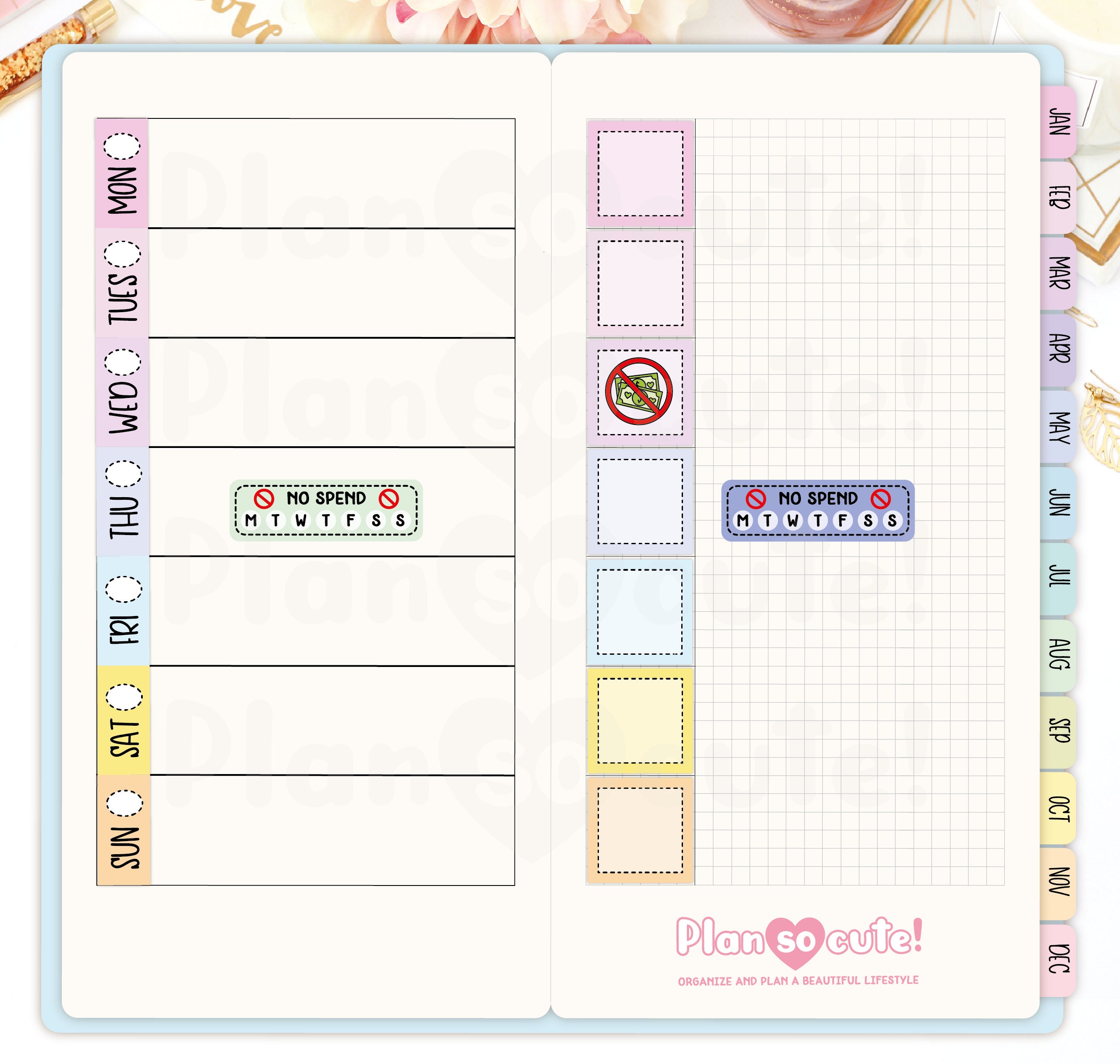 No Spend Rainbow Pastel and Neutral Colors. Printable - Etsy