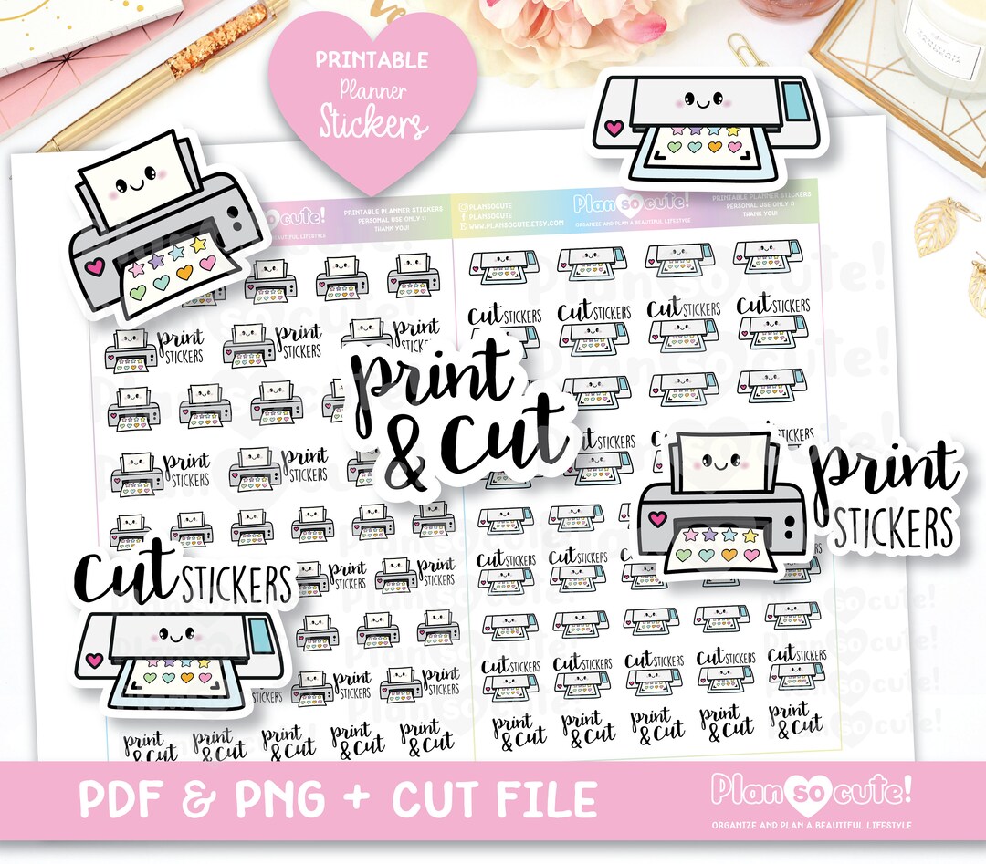 Print and Cut Printable Planner Stickers, Cricut and Silhouette Files ...