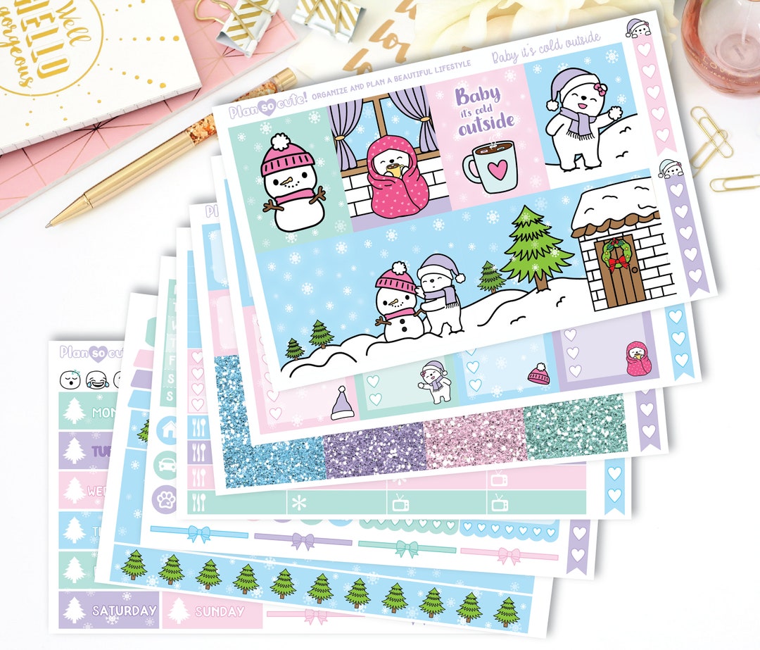 Winter Printable Weekly Kit, Baby Its Cold Outside, Printable Planner ...