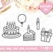 Doodle Birthday Clipart, Happy Birthday, Editable Files, SVG, EPS, PNG ...