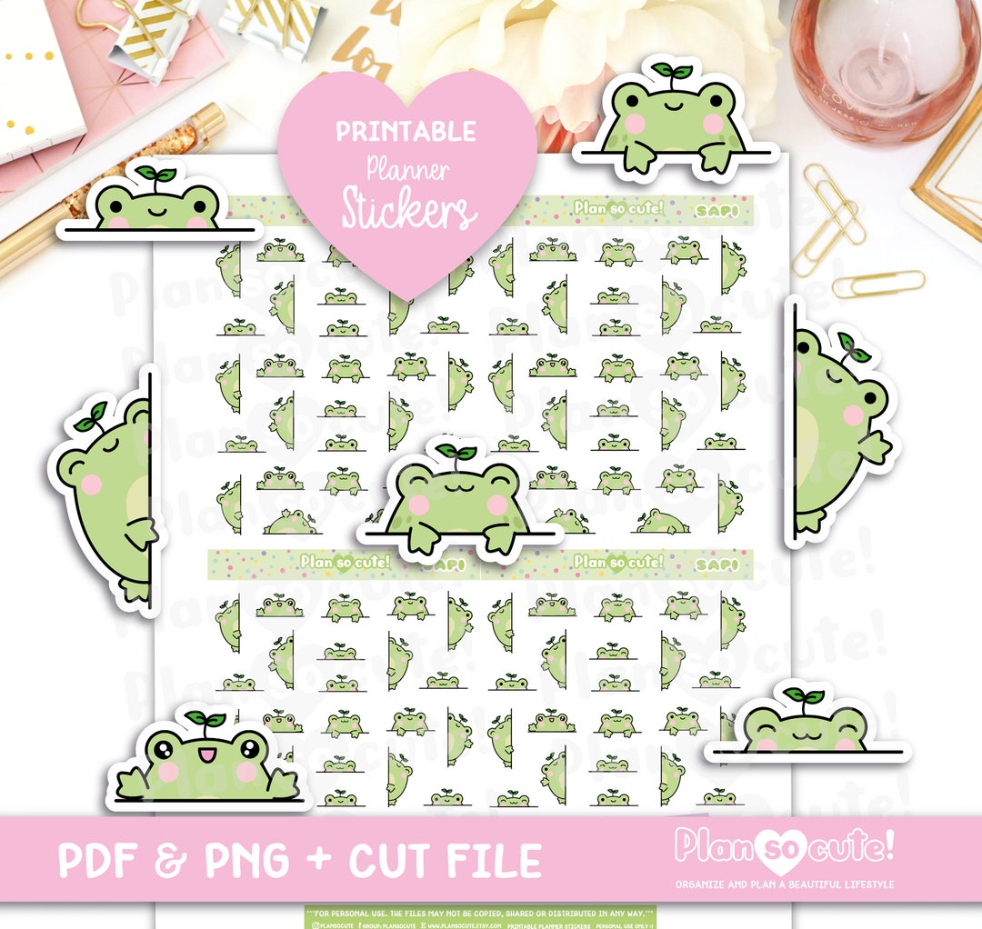 Sapi the Frog, Peek a Boo Stickers, Cute Frog Stickers, Printable ...