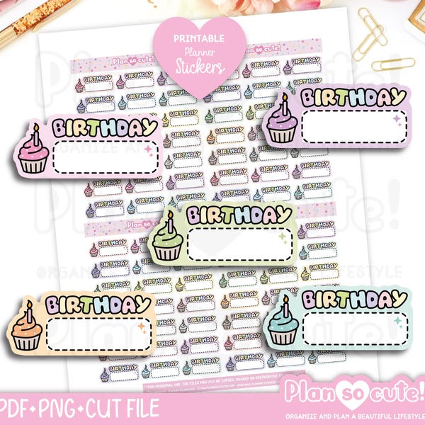 Birthday Planner Stickers - Etsy