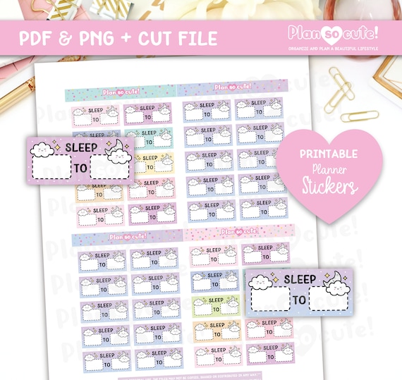 Sleep to Printable Stickers Printable Planner Stickers | Etsy