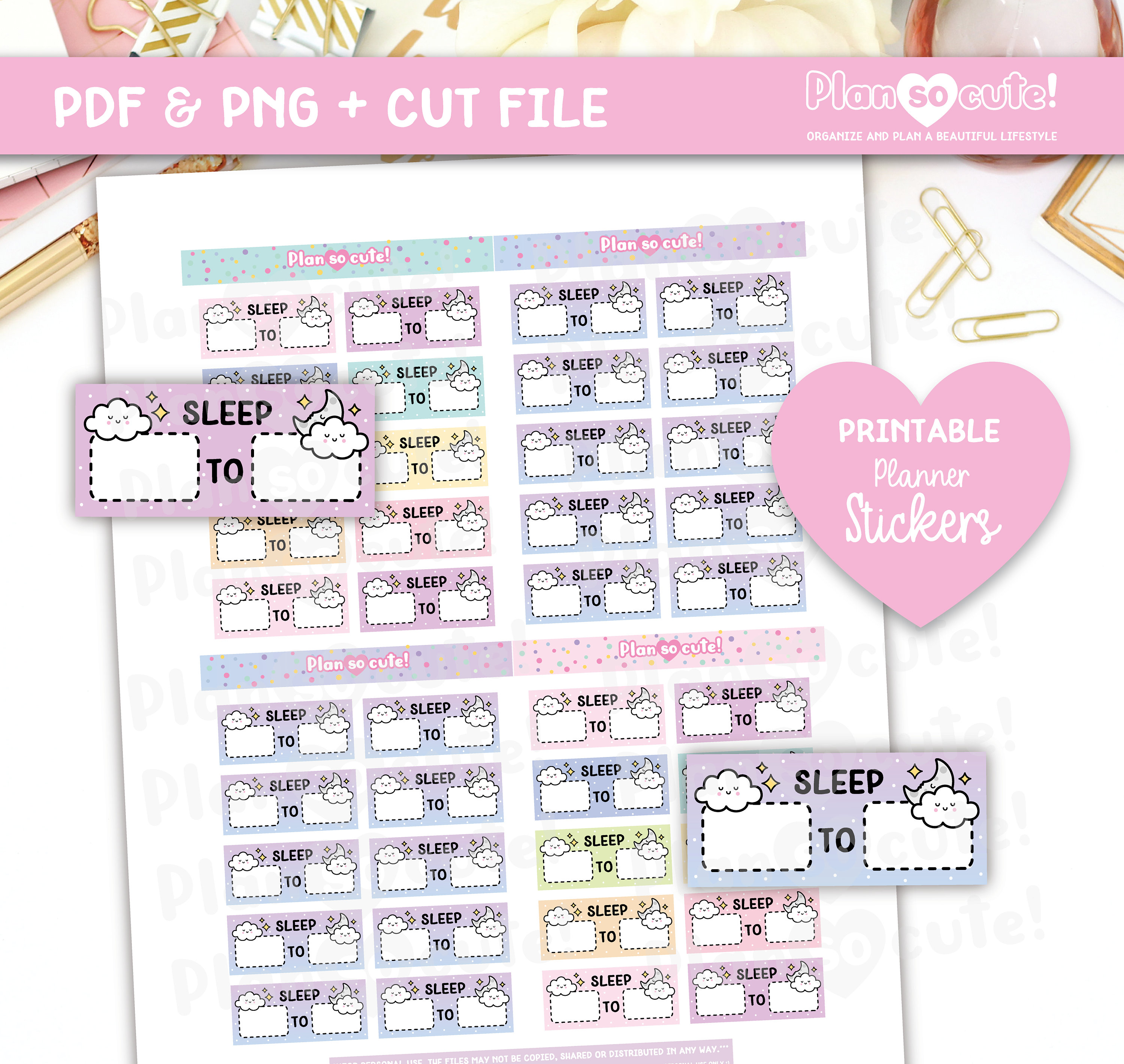 Sleep to Printable Stickers Printable Planner Stickers - Etsy