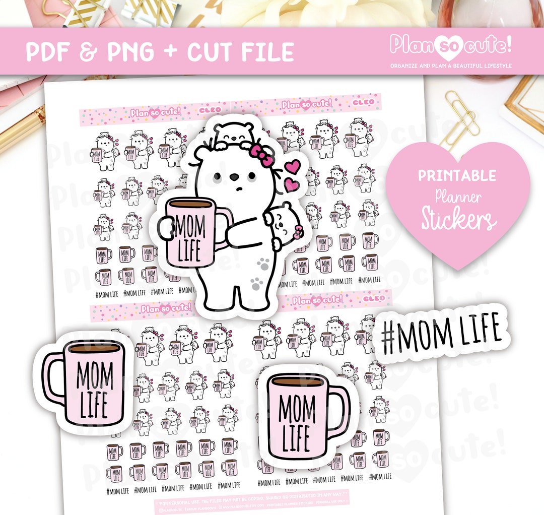 Printable Mom Life, Printable Planner Stickers, Personal Use Only. - Etsy