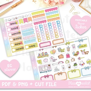 Hello Summer Printable Weekly Kit, Printable Planner Stickers, Cricut ...