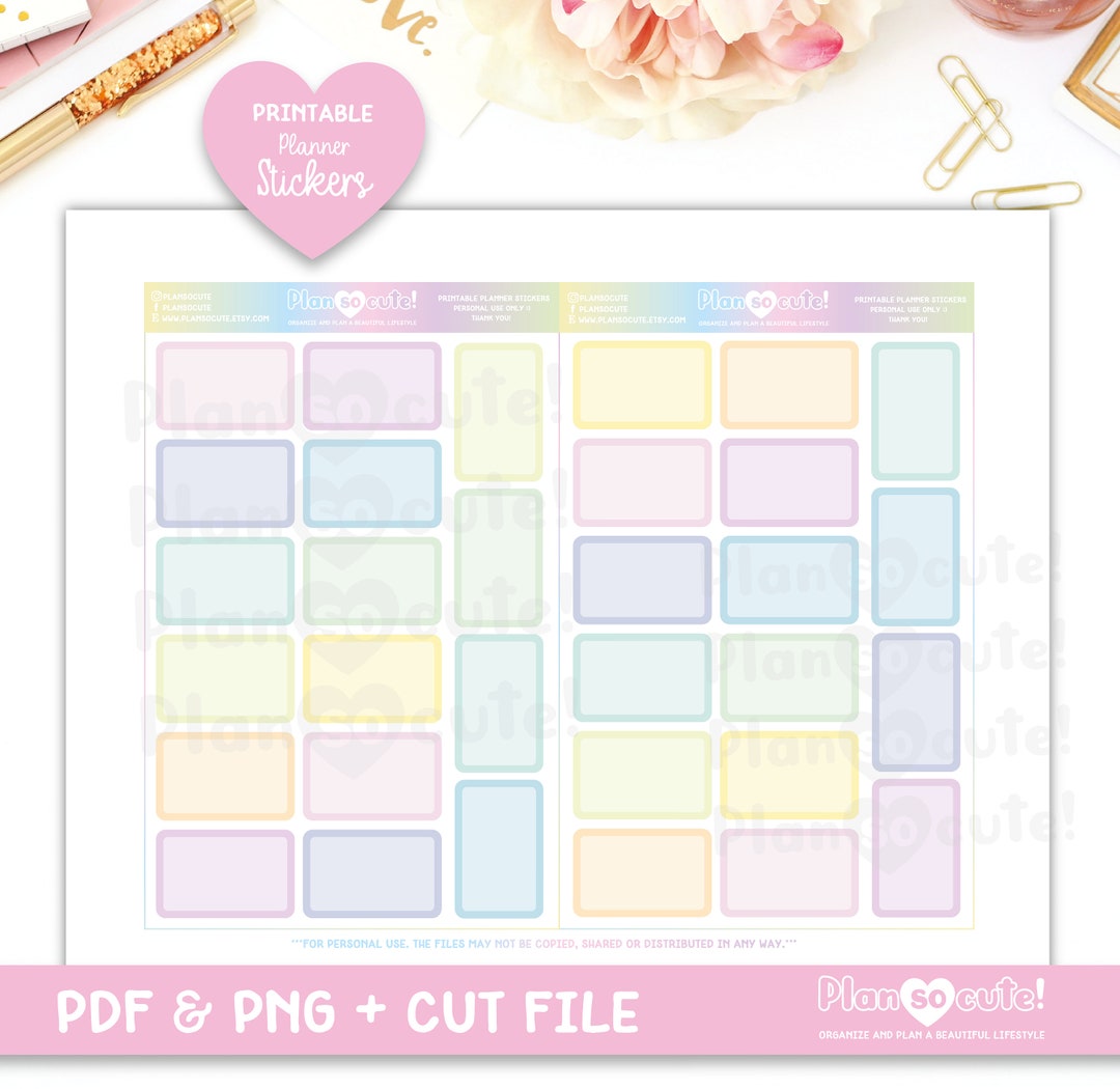 PRINTABLE EC Half Box, Rainbow, Pastel and Neutral Colors. Printable ...