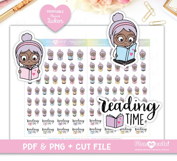 Emily Reading Time Printable Planner Stickers Read Stickers - Etsy