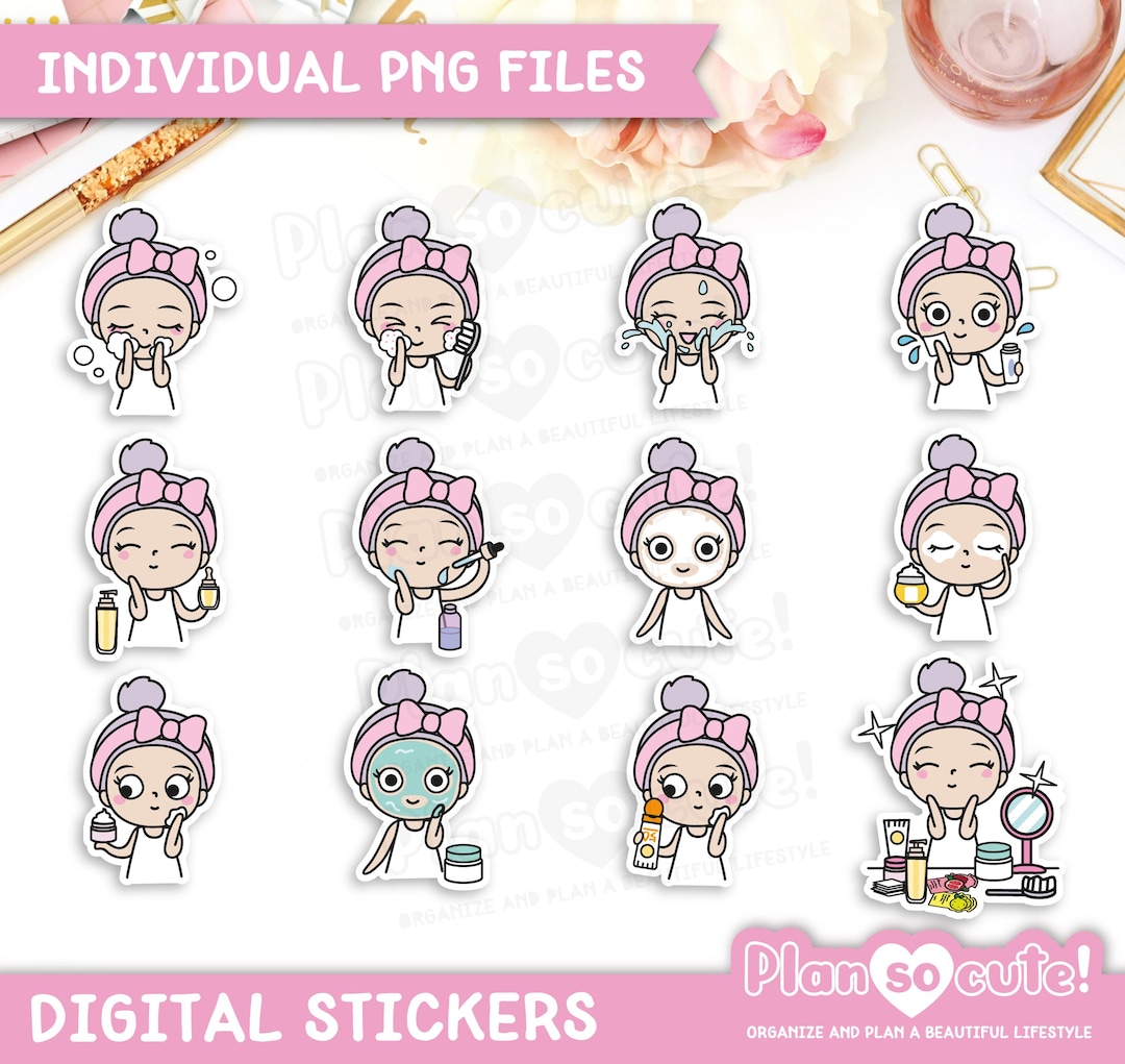 Emily Self-care Digital Stickers, Individual PNG Stickers, Digital ...