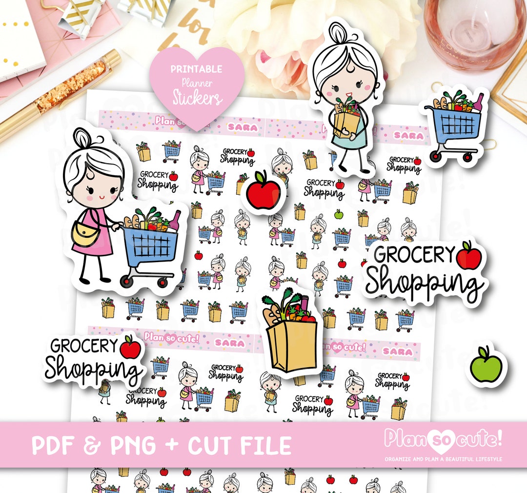 Sara Grocery Shopping, Grocery, Shopping Time, Printable Stickers ...