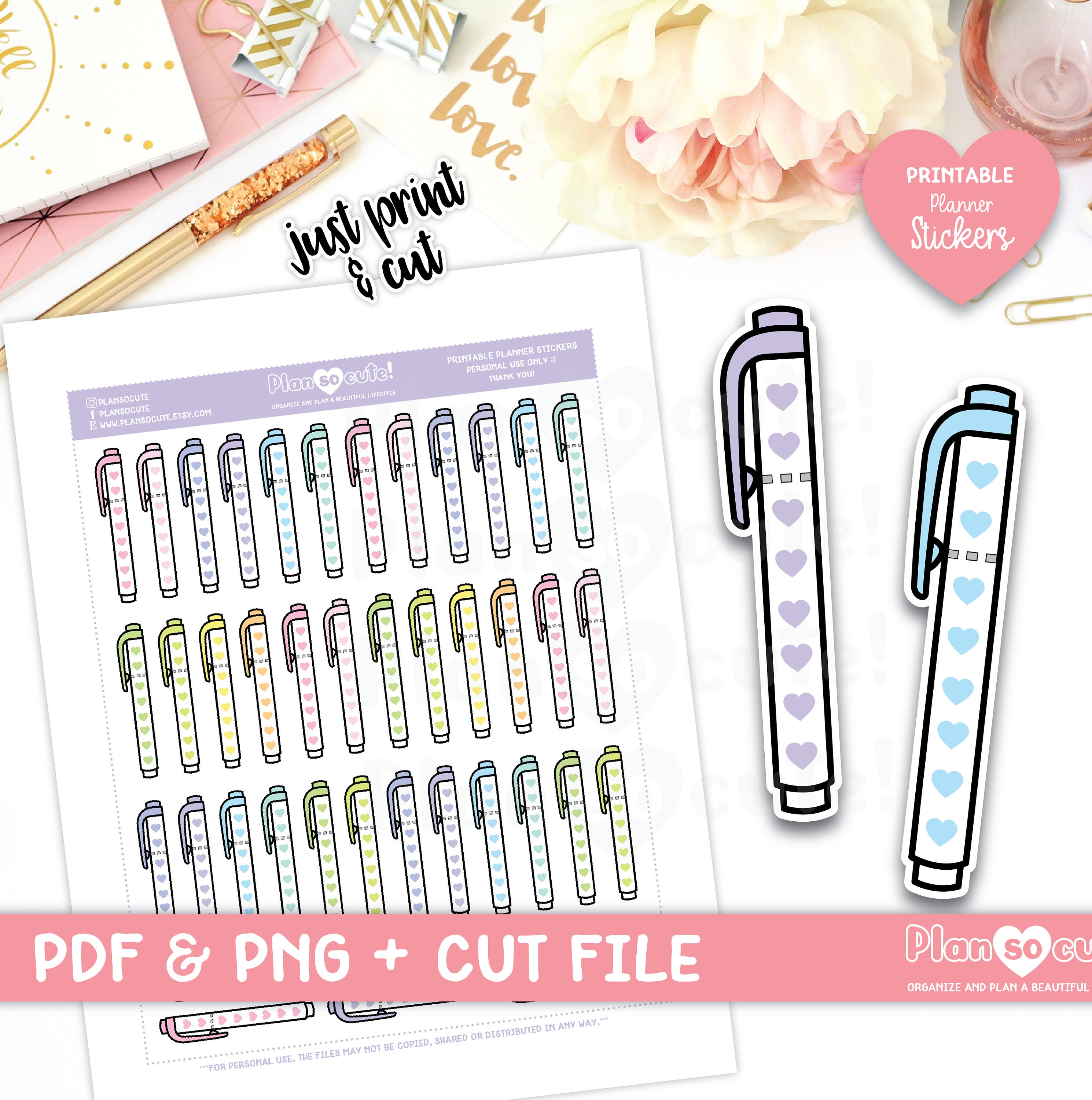 Doodle Highlighter Check List, Printable Planner Stickers, Doodle ...