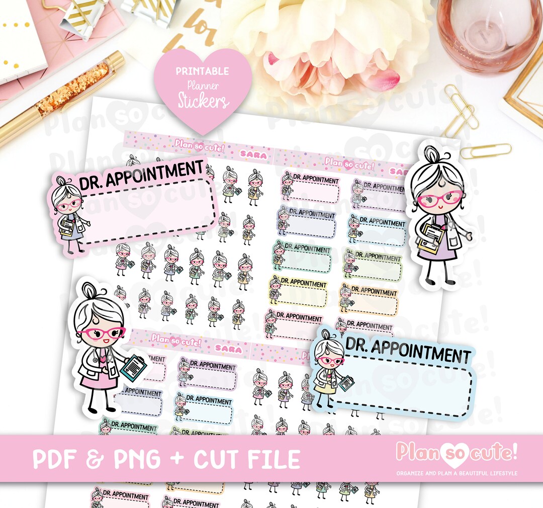 Sara Dr Appointment Stickers, Printable Stickers, Printable Planner ...