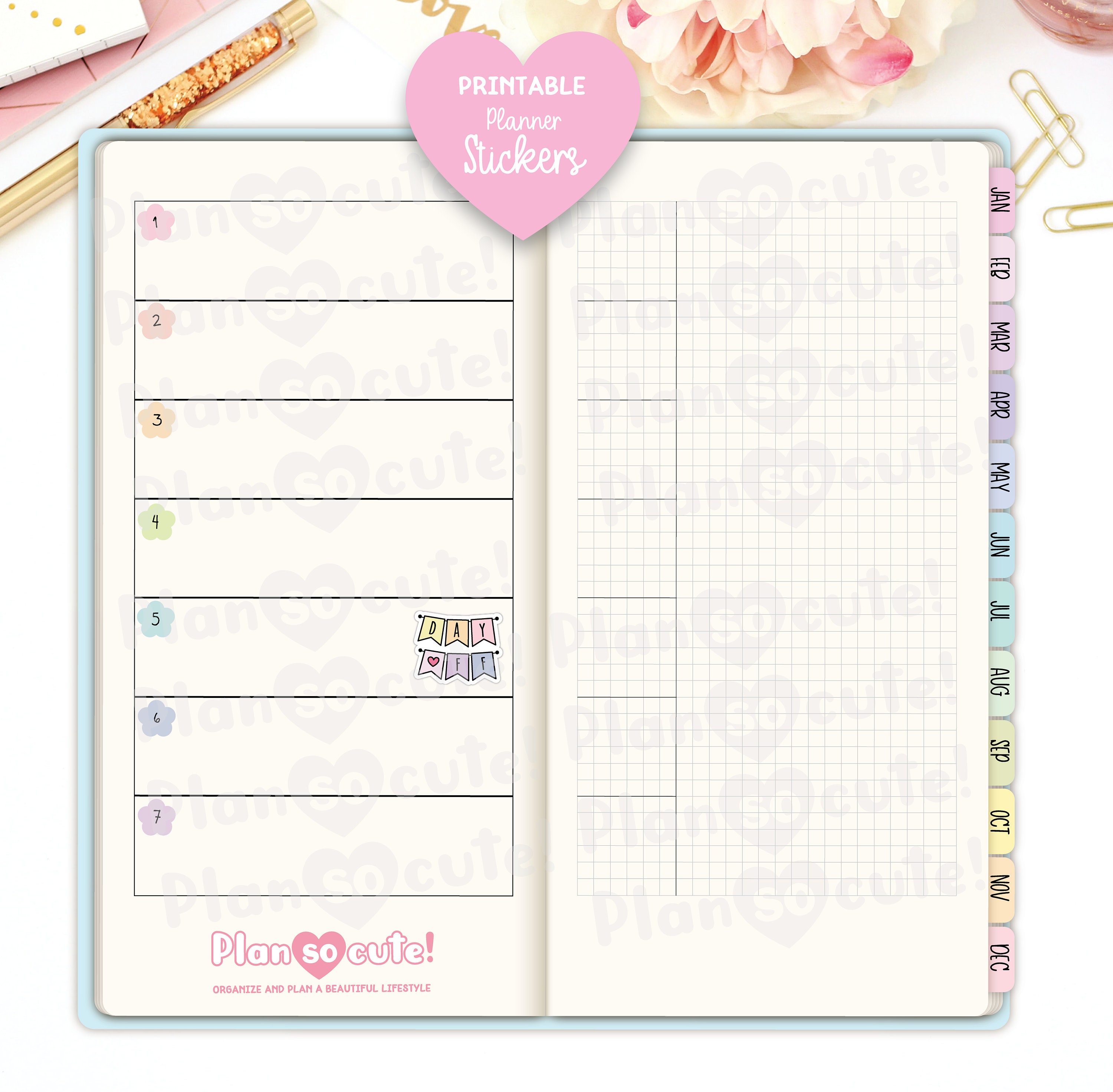 Printable Numbers, Dates Printable Planner Stickers - Etsy
